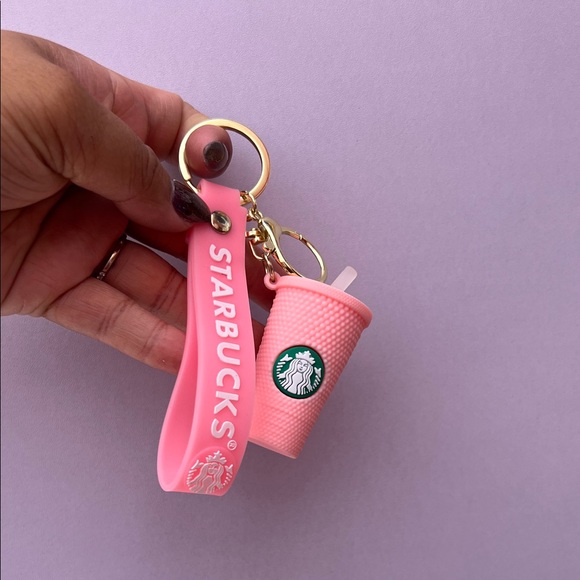 Starbucks | Other | Starbucks Pink Keychain With Cup Charm | Poshmark